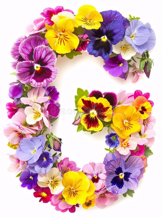 Typeface Made Out of Colored Spring Flowers the Letter G Stock ...
