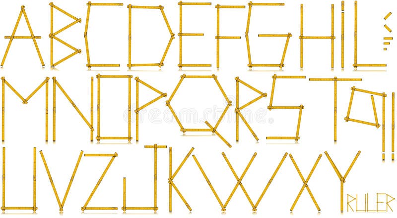 Typeface - Old Yellow Meter Ruler Stock Illustration - Illustration of ...