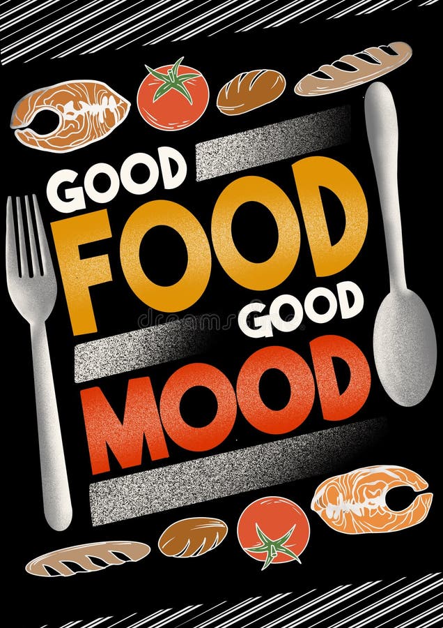 Typeface Poster of Healthy Eating Stock Illustration - Illustration of ...