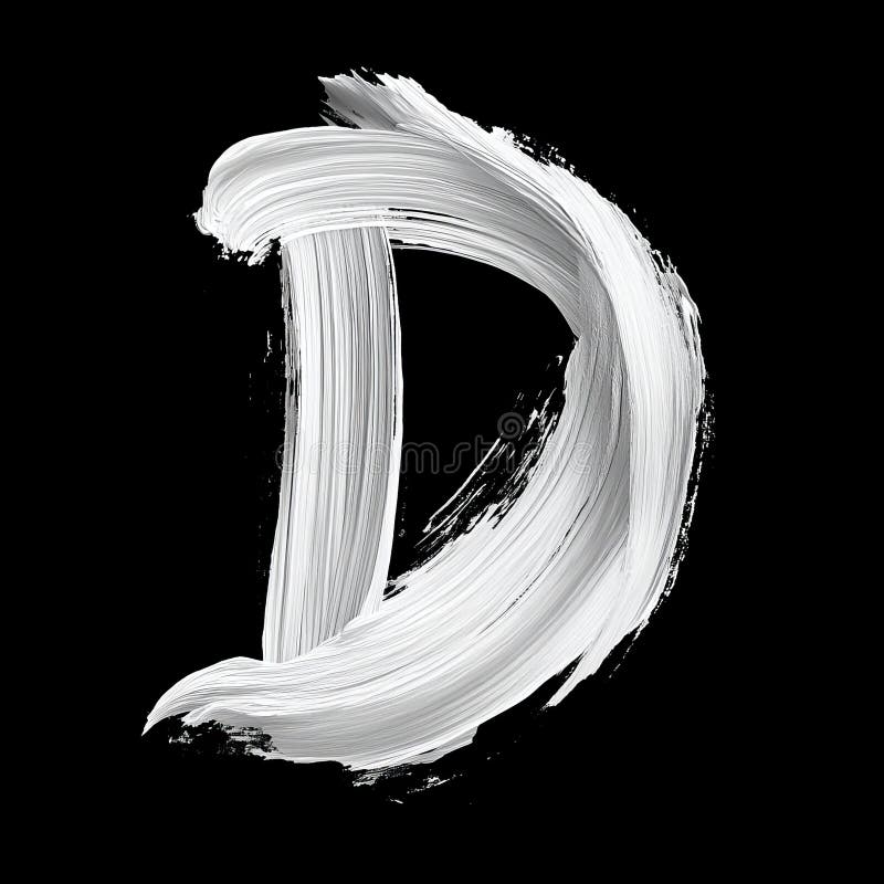 Typeface with Thick White Paint Letters on Solid Black Background the ...