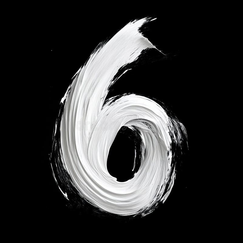 Typeface with Thick White Paint Letters on Solid Black Background the ...