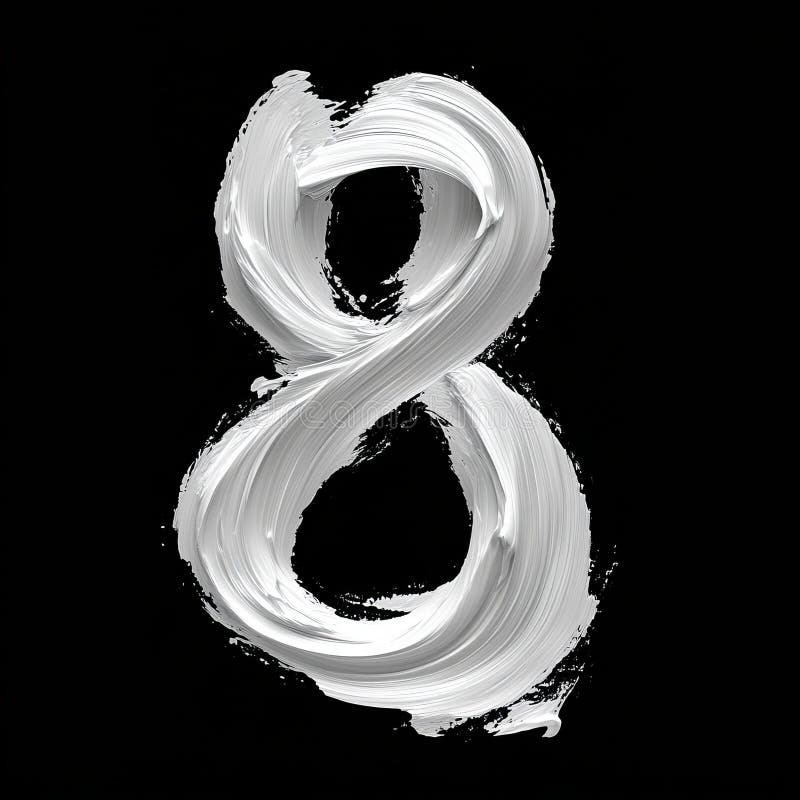 Typeface with Thick White Paint Letters on Solid Black Background the ...