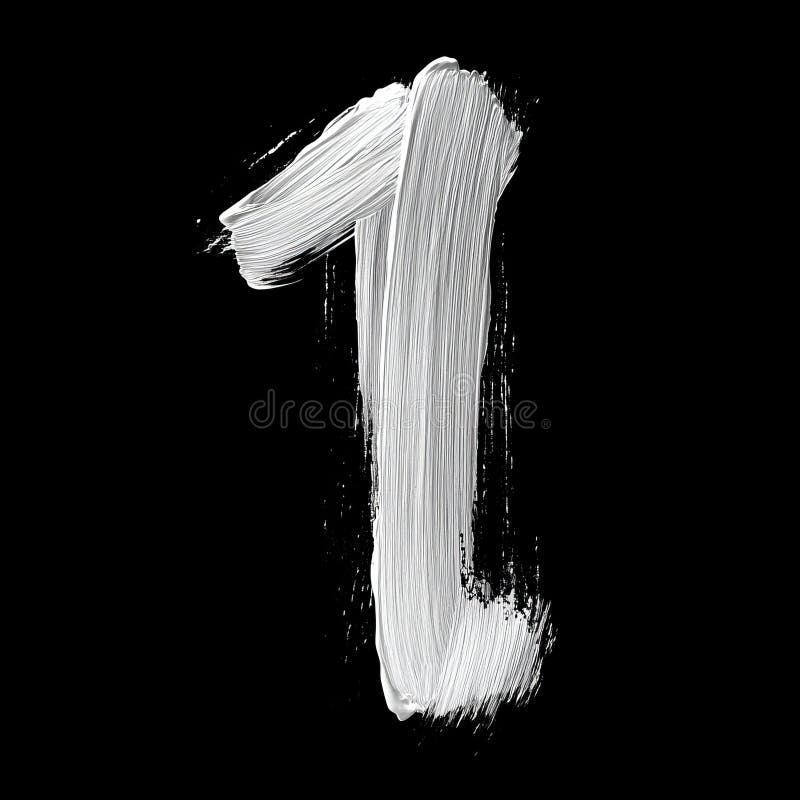 Typeface with Thick White Paint Letters on Solid Black Background the ...