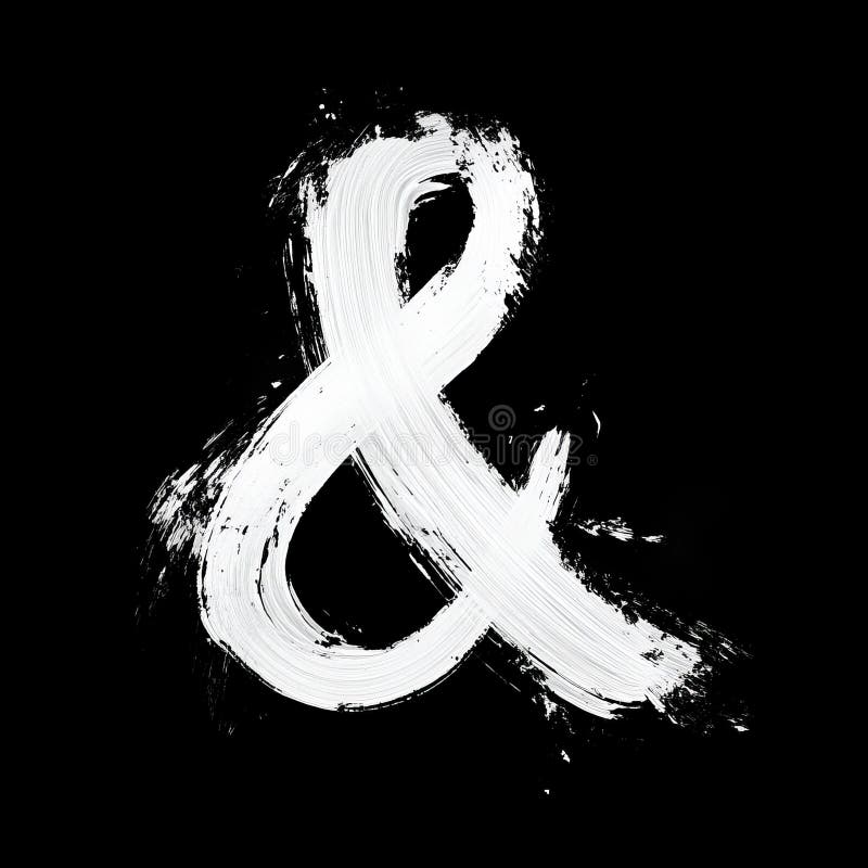 Typeface with Thick White Paint Letters on Solid Black Background the ...