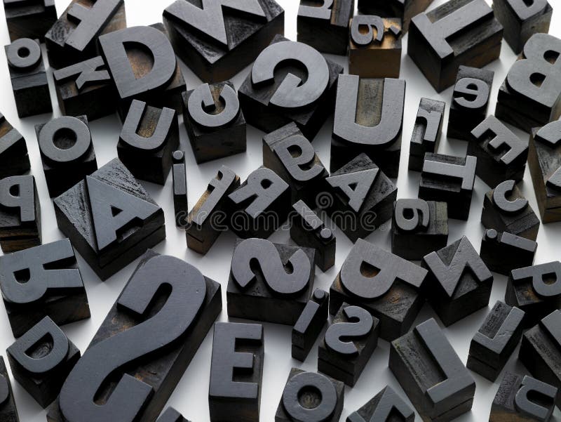 Typeset Letters and Numbers Stock Image - Image of office, font: 20998097