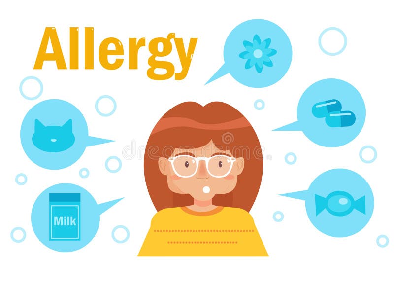 Belysning Av Olika Typer Av Informationsgrafik För Allergier Djurhår ...