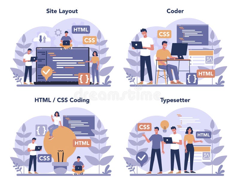 Typersetter Concept Set. Website Constructing Stock Vector ...