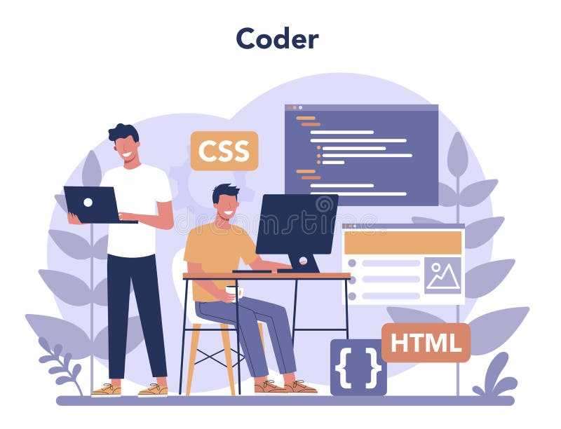 Typersetter Concept Website Constructing Stock Vector Illustration Of Development Computer