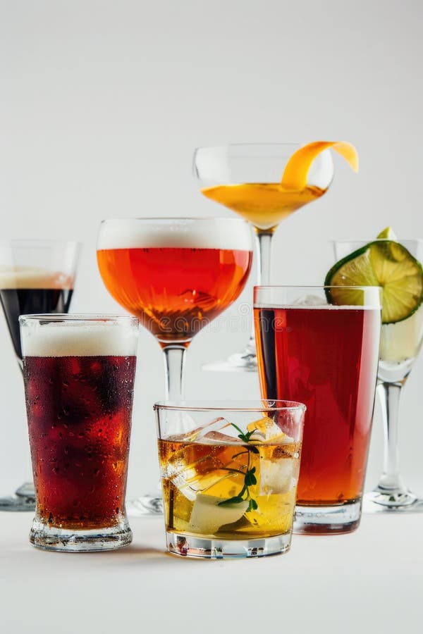 Types of Alcoholic Drinks stock image. Image of gathering - 374307973