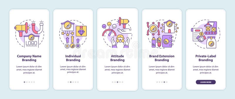 Types of Branding Strategies Onboarding Mobile App Page Screen Stock ... Types of Branding Strategies Onboarding Mobile App Page Screen Stock ...