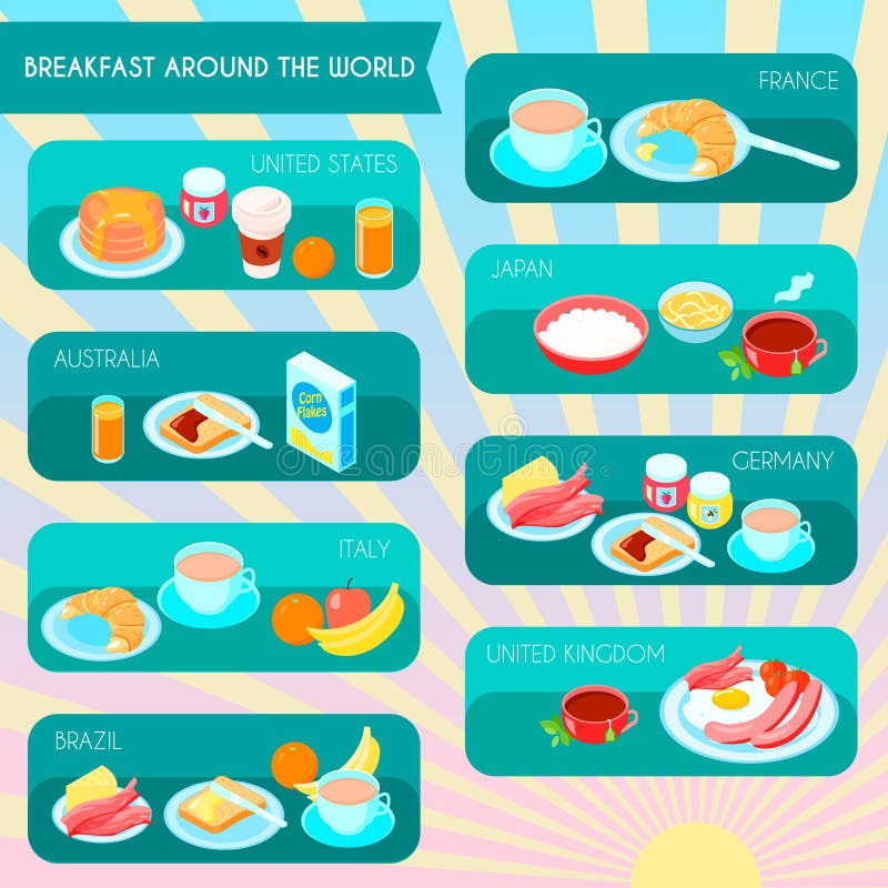 Breakfast Infographic Set stock vector. Illustration of breakfast ...