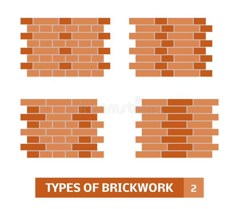 Vector types of brickwork stock illustration. Illustration of ...