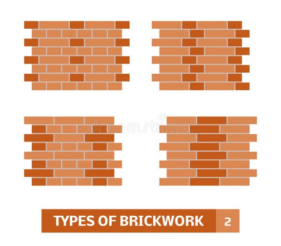 Vector types of brickwork stock illustration. Illustration of ...