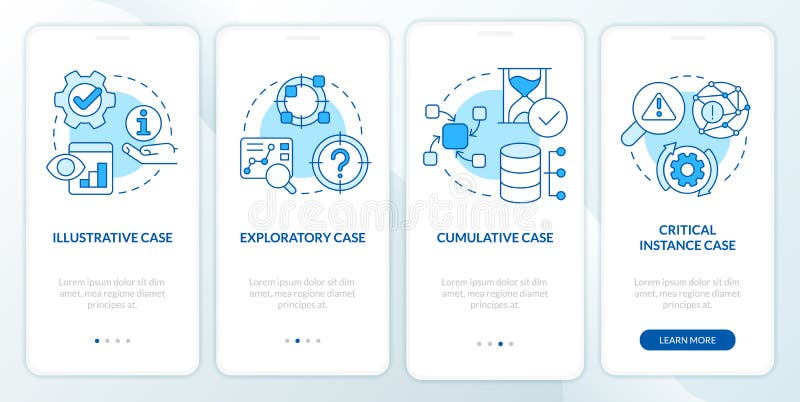 Types of Case Study Onboarding Mobile App Screen Stock Vector ... Types of Case Study Onboarding Mobile App Screen Stock Vector ...