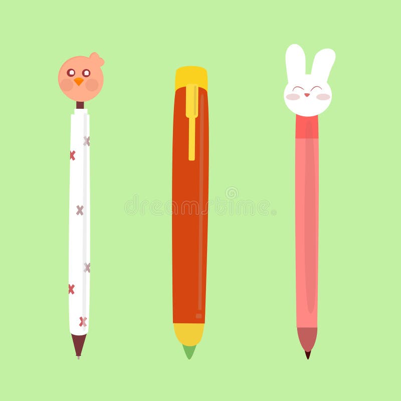 Pen character types stock illustration. Illustration of simple - 246412999