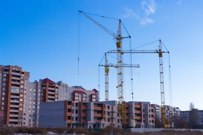 Types of Construction of City Buildings Stock Photo - Image of cement ...