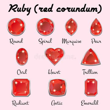 Types of cuts of Ruby stock vector. Illustration of fashion - 80439240