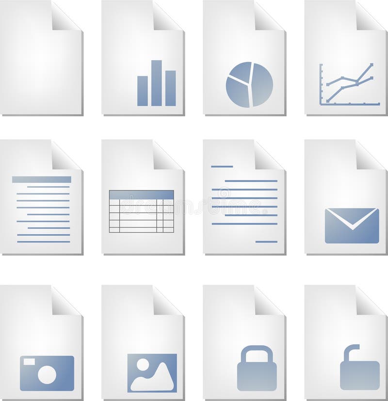 Types de documents illustration stock. Illustration of conception - 8473043