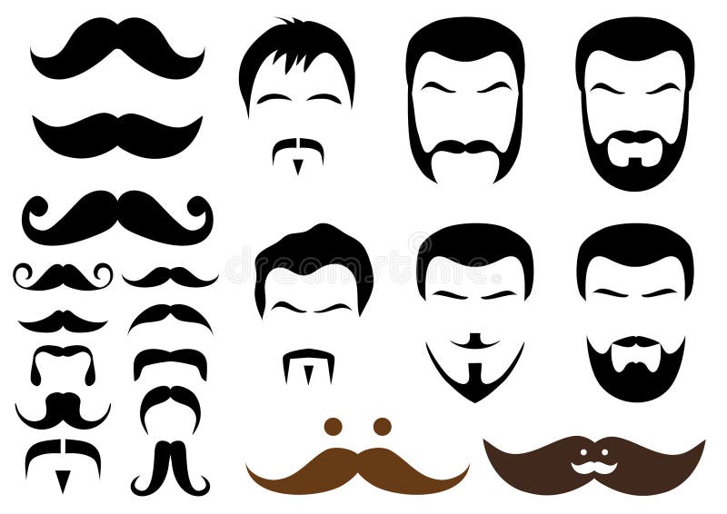 Types De Moustache Et De Barbe, Illustration de Vecteur - Illustration ...