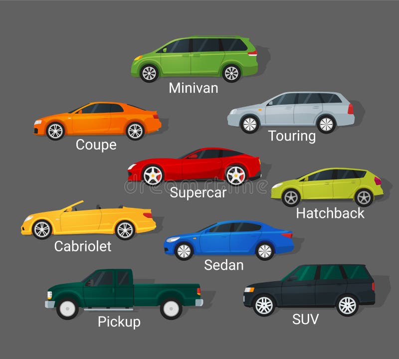 Types de voitures illustration stock. Illustration of dessin - 67652754