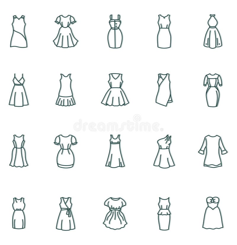 Types Dresses Stock Illustrations – 115 Types Dresses Stock ...