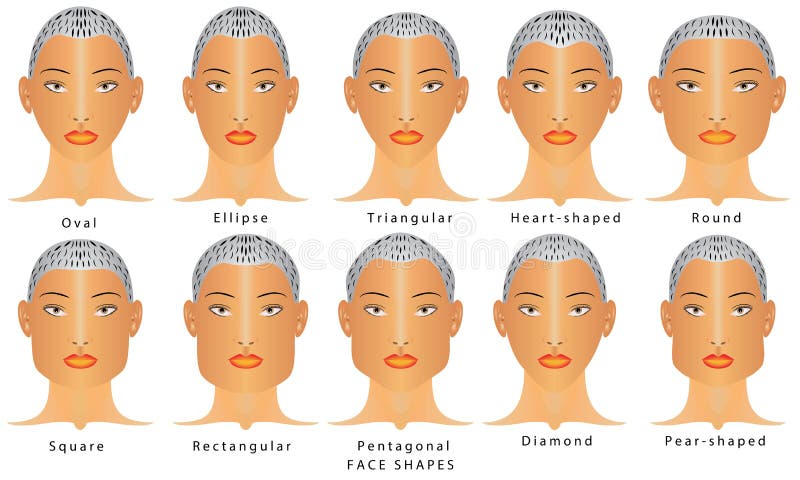 Types of faces stock vector. Illustration of rectangle - 98527836
