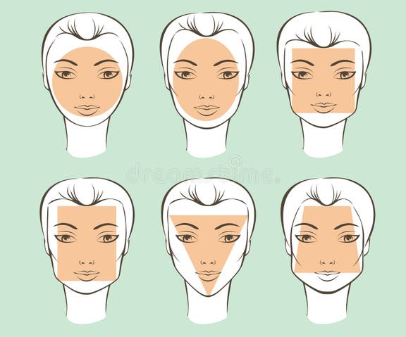 Types of Female Face Shapes Stock Vector - Illustration of feminine ...