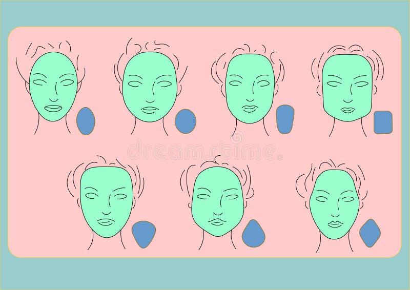 Types of female face stock vector. Illustration of vector - 87268631