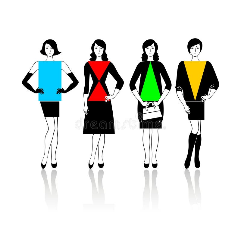 Types of figure stock vector. Illustration of style, female - 8557951