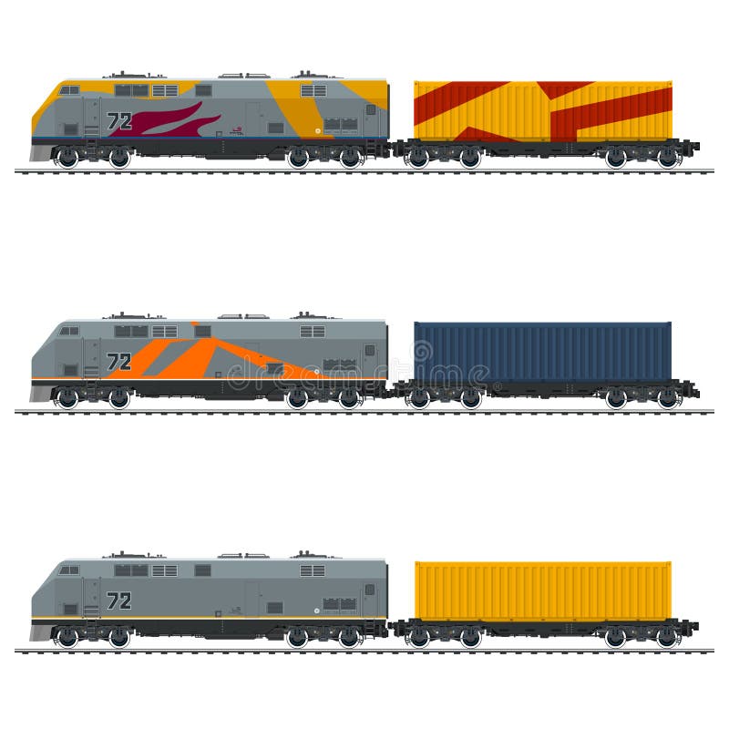 Types of Freight Train stock vector. Illustration of shipment - 122533074