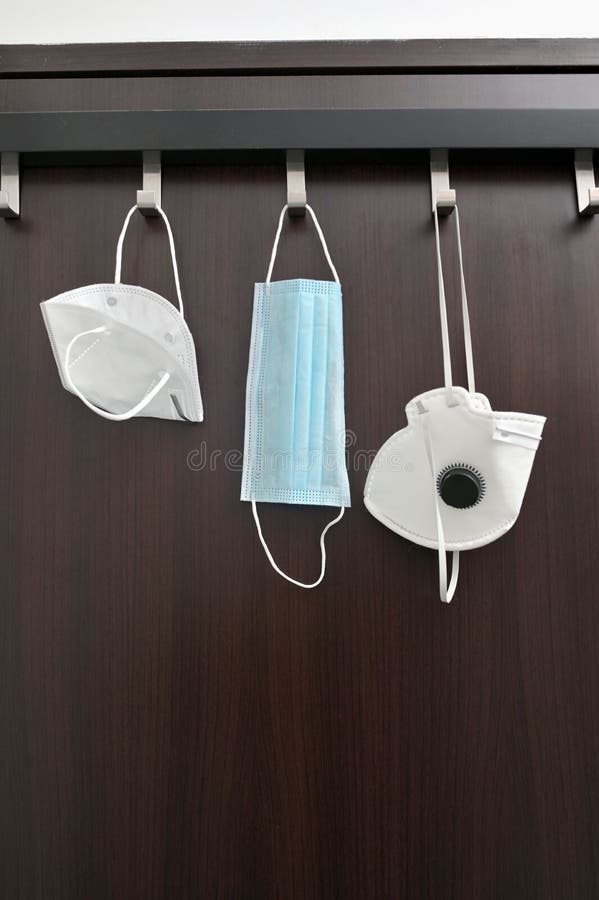 Types of Medical Masks Hanging on Hanger Stock Image - Image of hanger ...