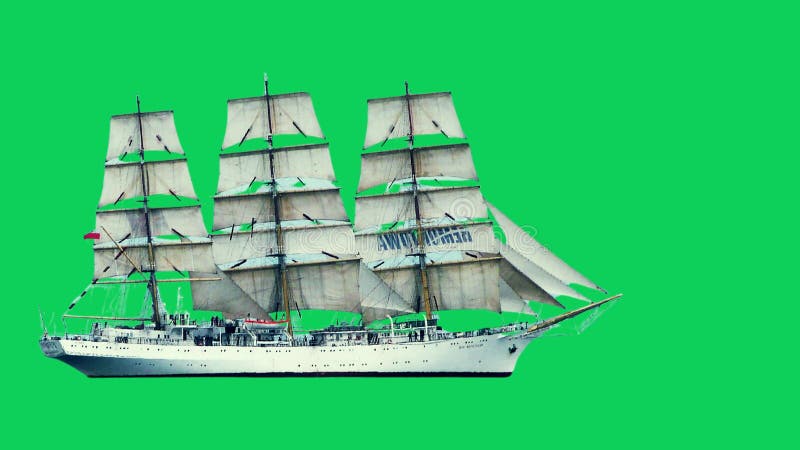 Types and Models of Ships, Animation, Green Screen Background Stock ...