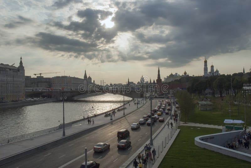 Types of Moscow. Moscow River Editorial Image - Image of embankment ...