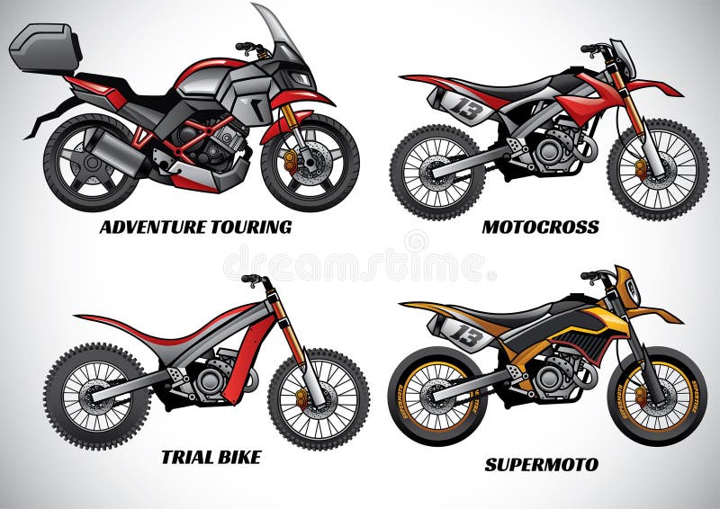 Types of motorcycle part 2 stock vector. Illustration of scooter ...