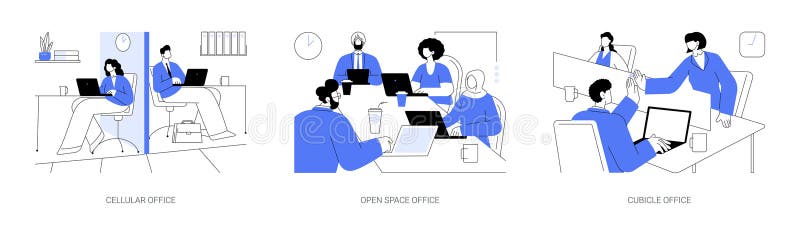 Types of Offices Abstract Concept Vector Illustrations. Stock Vector ...