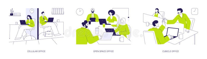 Types of Offices Abstract Concept Vector Illustrations. Stock Vector ...