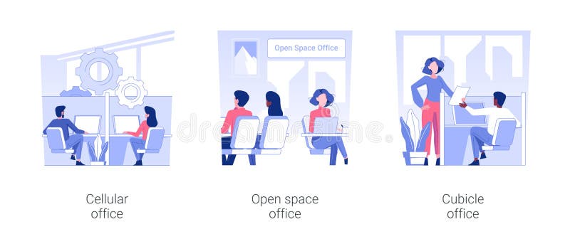 Types of Offices Isolated Concept Vector Illustrations. Stock Vector ...