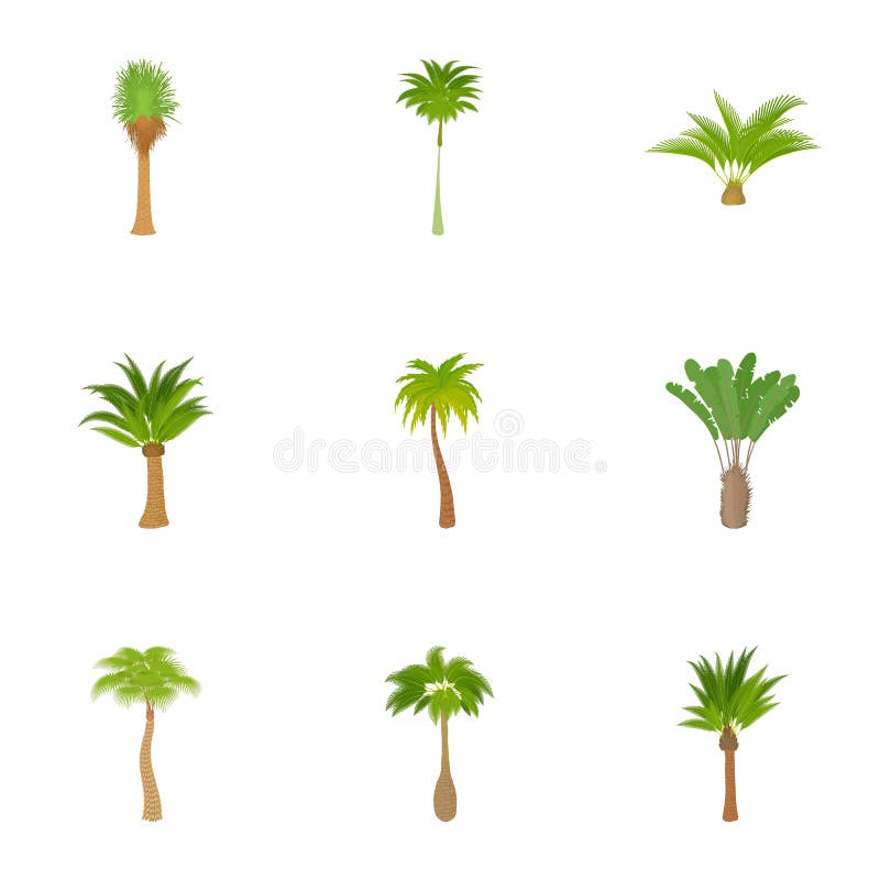 Tree Types Icons Set, Flat Style Stock Vector - Illustration of badge ... Tree Types Icons Set, Flat Style Stock Vector - Illustration of badge ...