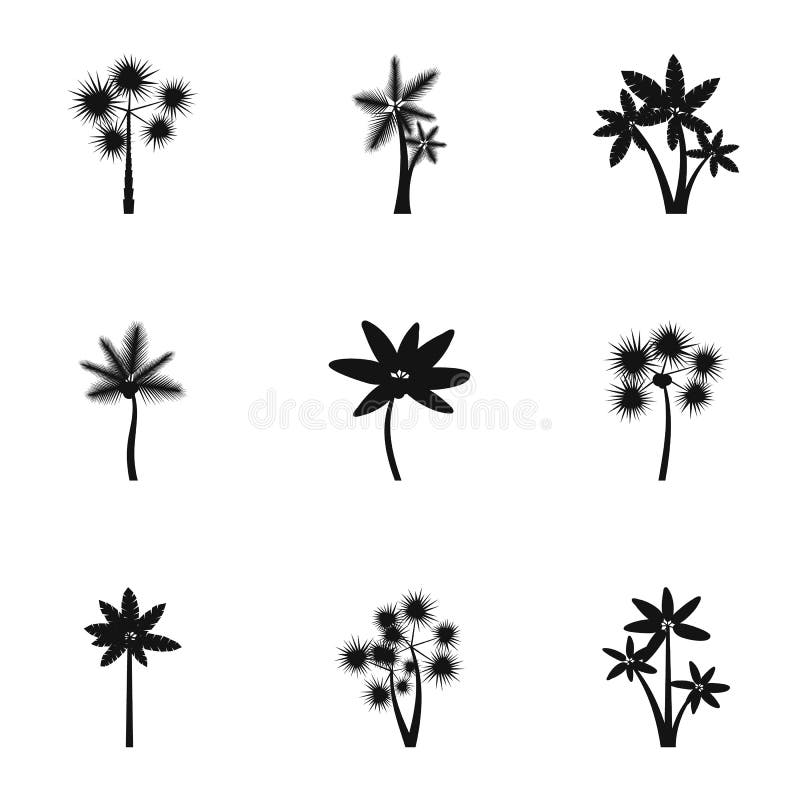 Tree Types Icons Set, Flat Style Stock Vector - Illustration of badge ... Tree Types Icons Set, Flat Style Stock Vector - Illustration of badge ...
