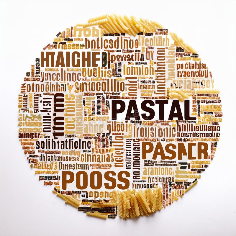 Types of Pasta Text Cloud. Horizontal Word Cloud with Different Types ...