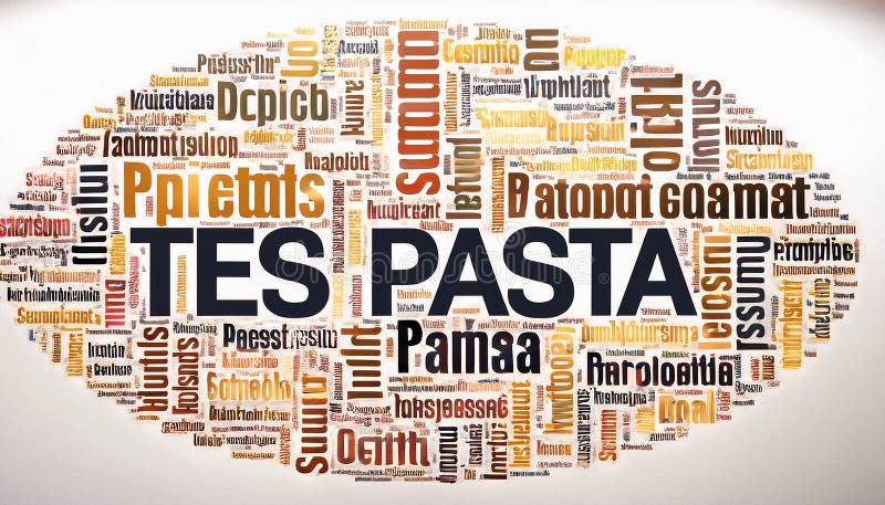 Types of Pasta Text Cloud. Horizontal Word Cloud with Different Types ...