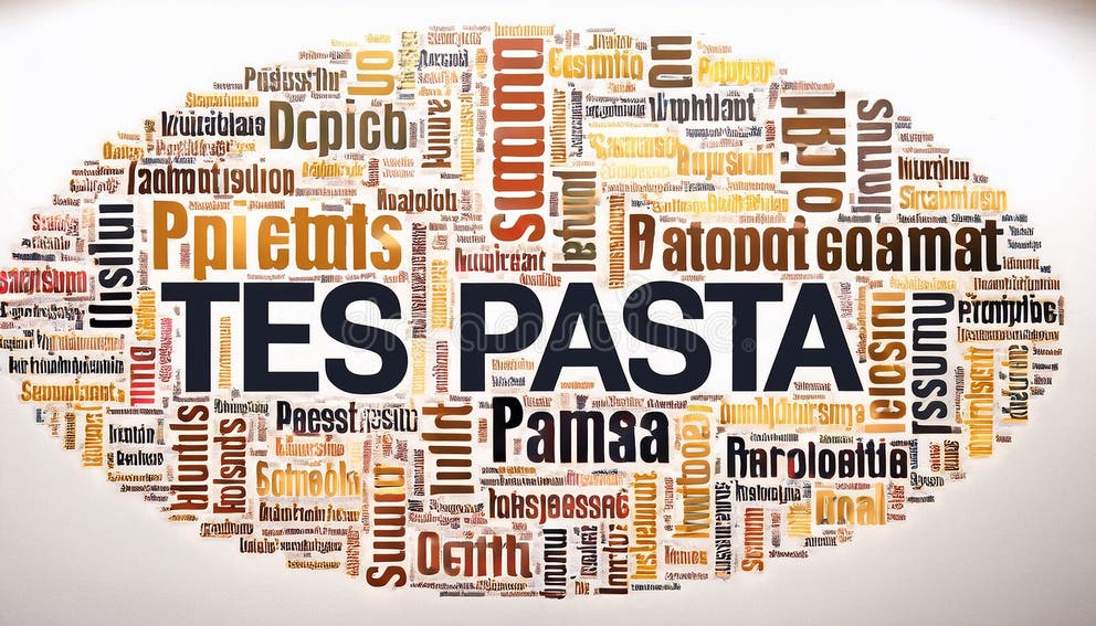 Types of Pasta Text Cloud. Horizontal Word Cloud with Different Types ...