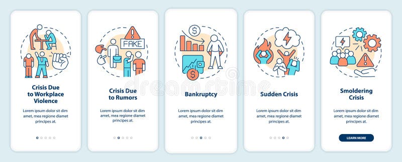 Types of Risks Onboarding Mobile App Screen Stock Vector - Illustration ...