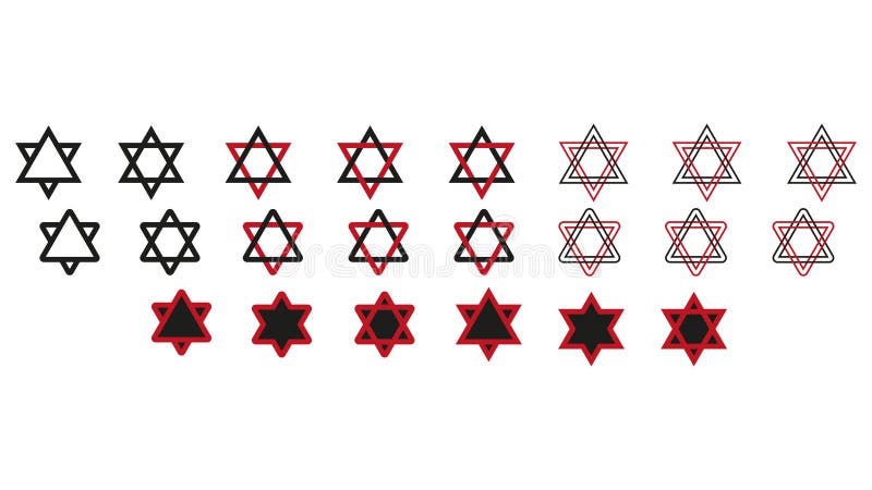22 types of star of David stock vector. Illustration of star - 206163498