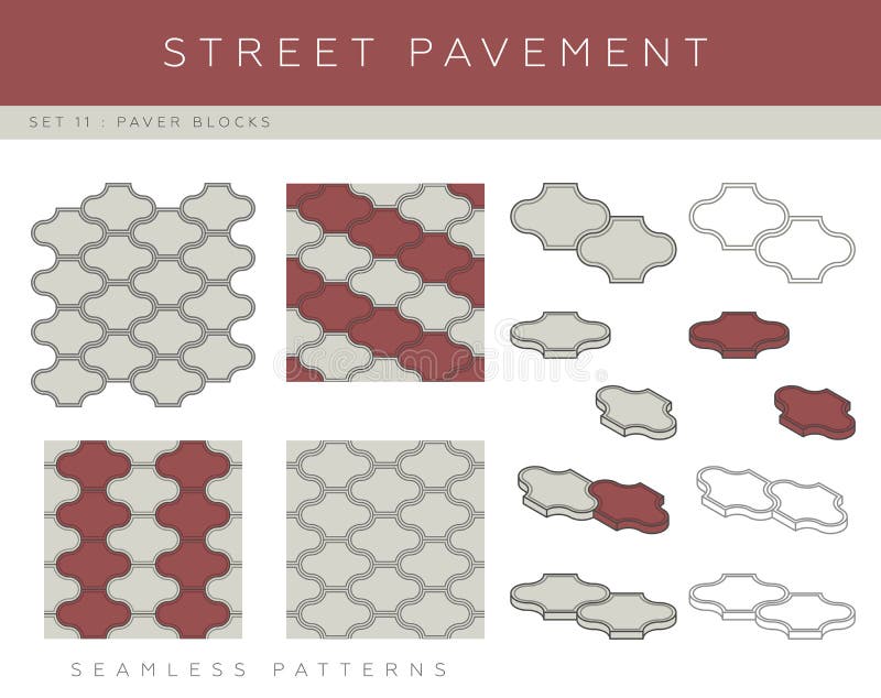 Types of street pavement stock illustration. Illustration of flat ...