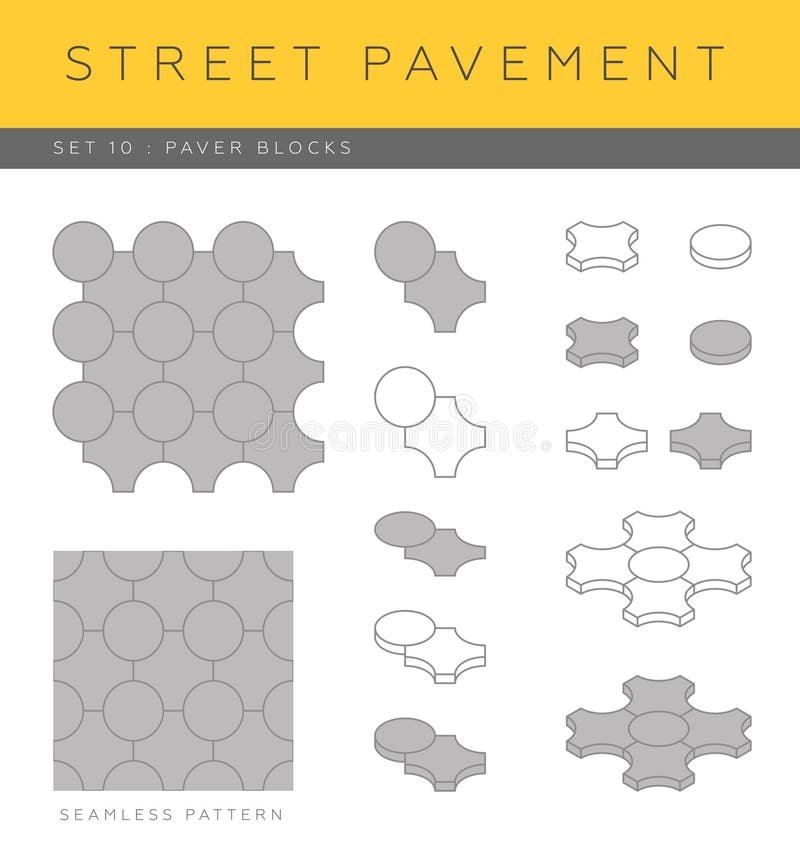 Types of street pavement stock illustration. Illustration of endless ...