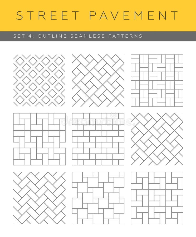 Types of street pavement stock illustration. Illustration of backdrop ...