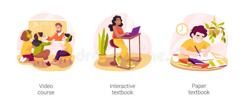 Types of Study Materials Isolated Cartoon Vector Illustration Set Stock ...