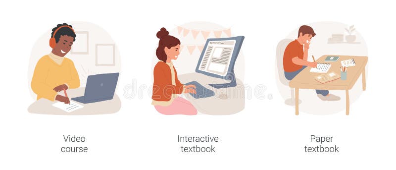 Types of Study Materials Isolated Cartoon Vector Illustration Set ...