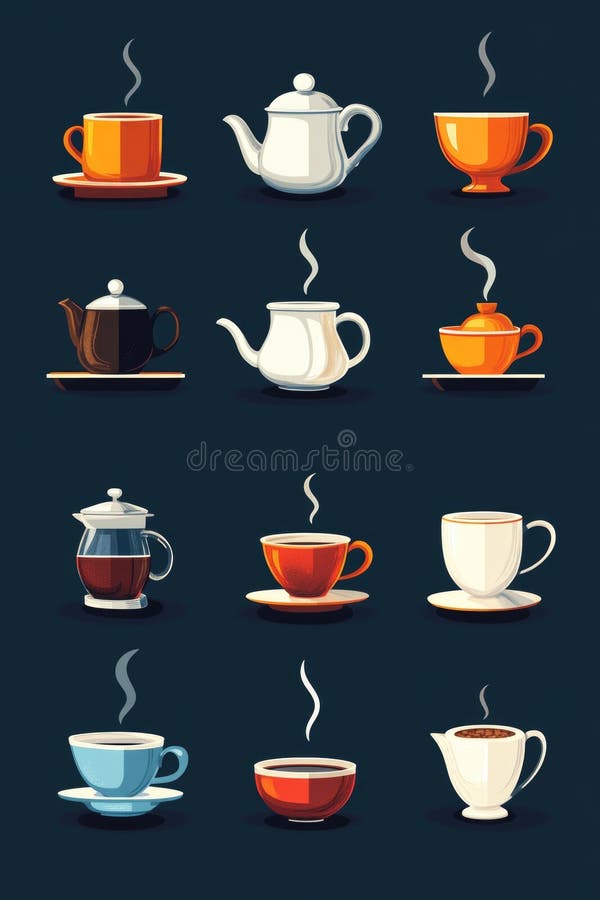 Types of Tea Service Sets stock image. Image of materials - 362607607